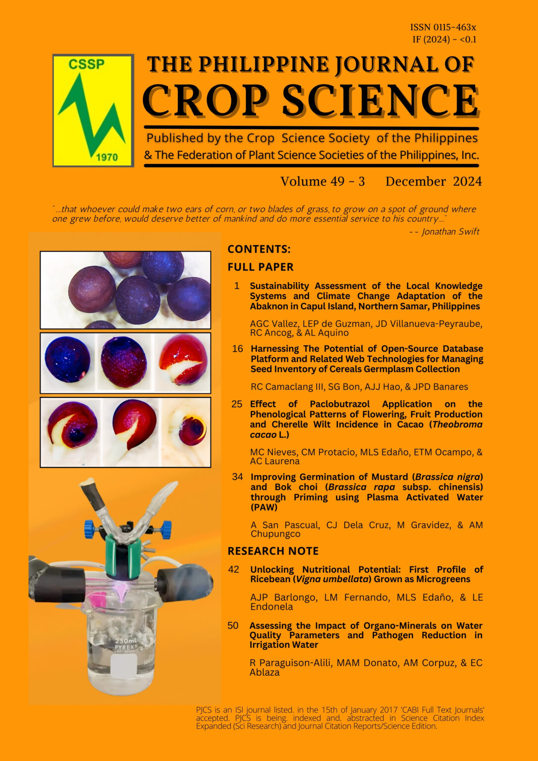 Philippine Journal of Crop Science